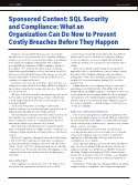 Sponsored Content: SQL Security and Compliance: What an Organization ...