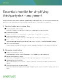 Essential checklist for simplifying third-party risk management ...